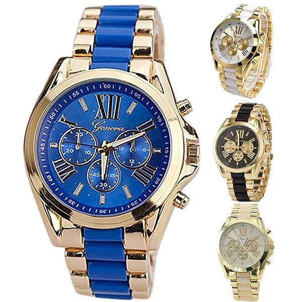 Geneva Stainless Steel Quartz Watch