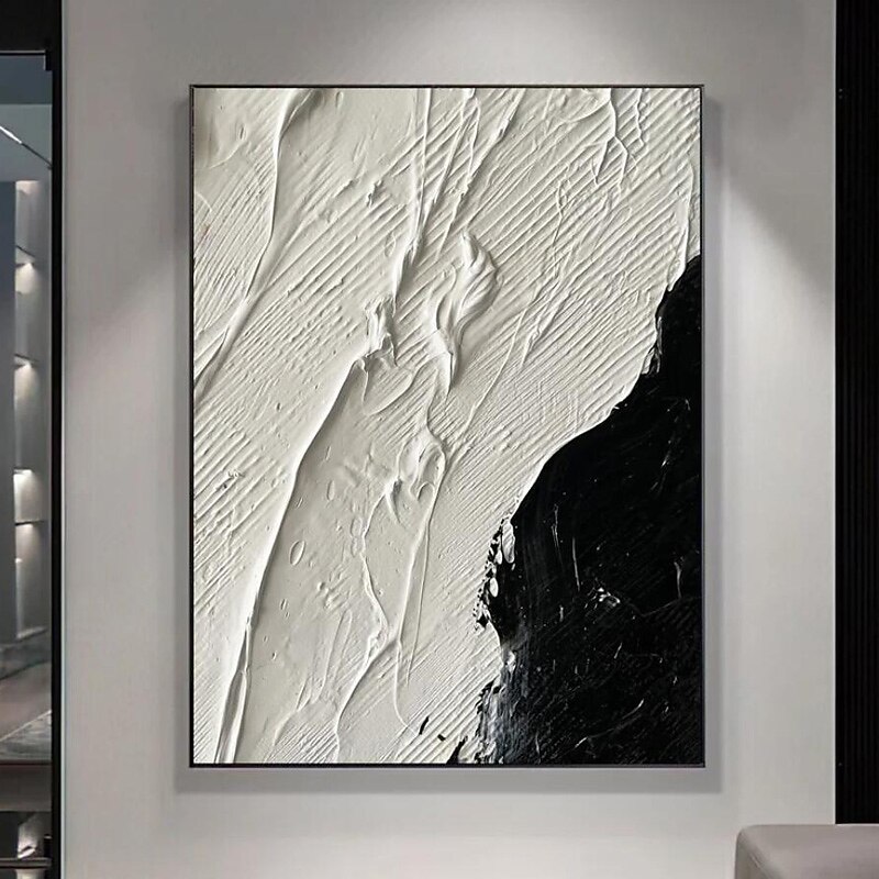 Obra De Arte Sencilla En Blanco Y Negro Blanco Y Negro Línea Simple