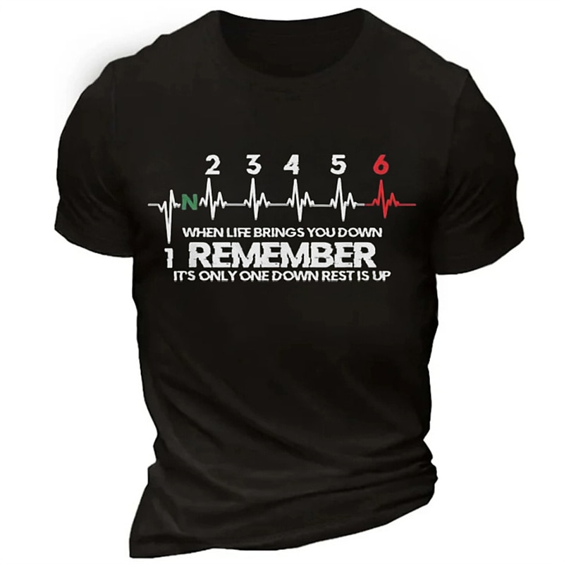 Men's Motorcycle T-Shirt "One Down Rest Up" Gear Shift Life Quote ...