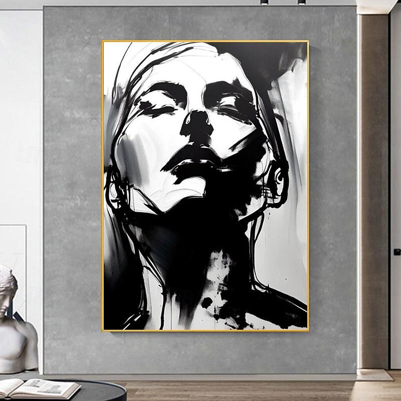 Cara De Arte Abstracto Pintura Al Óleo Abstracta Del Rostro De Un