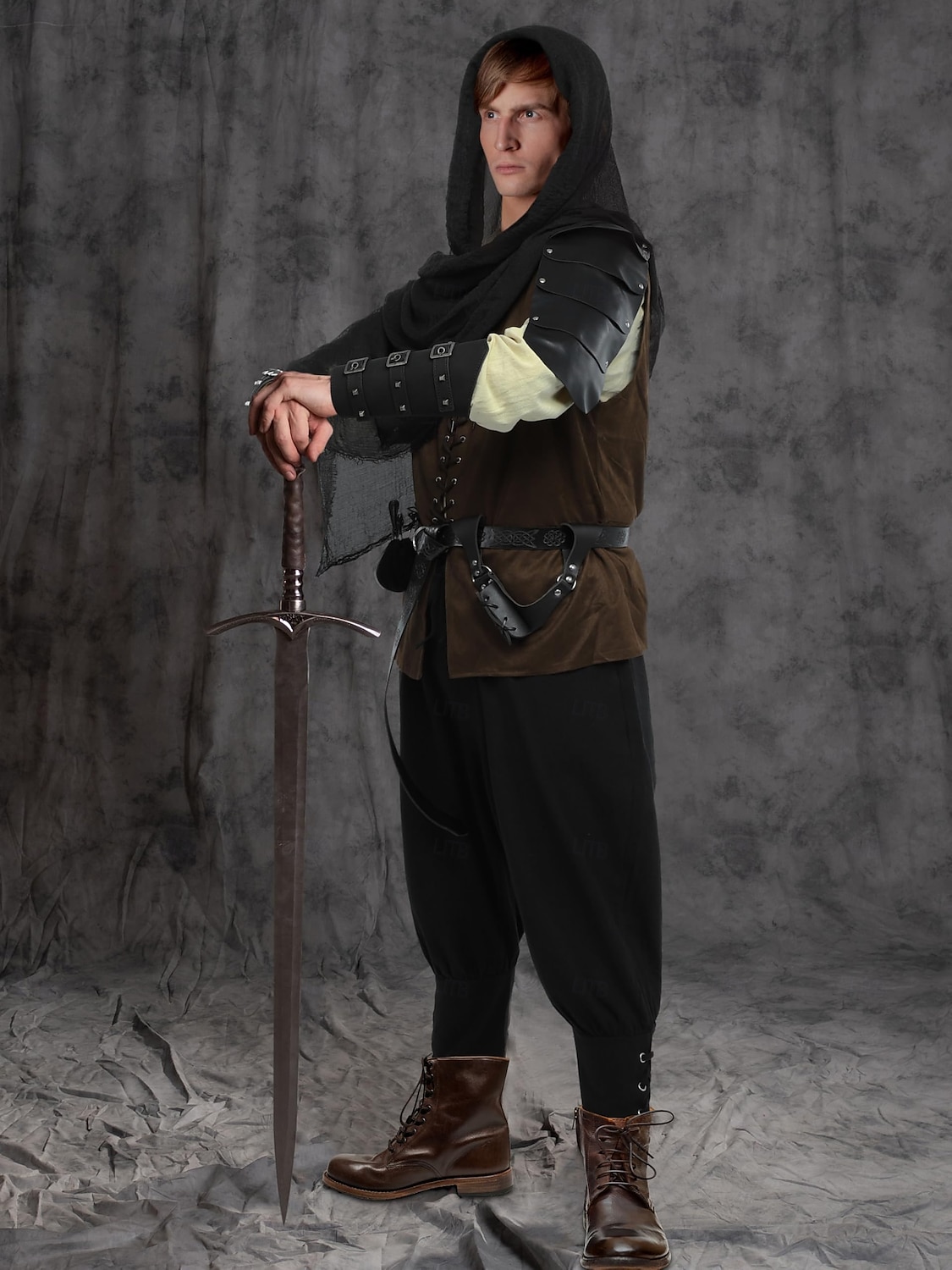 Men's 10 PCS Viking Pirates Outfits Costume with Armor Set Retro ...
