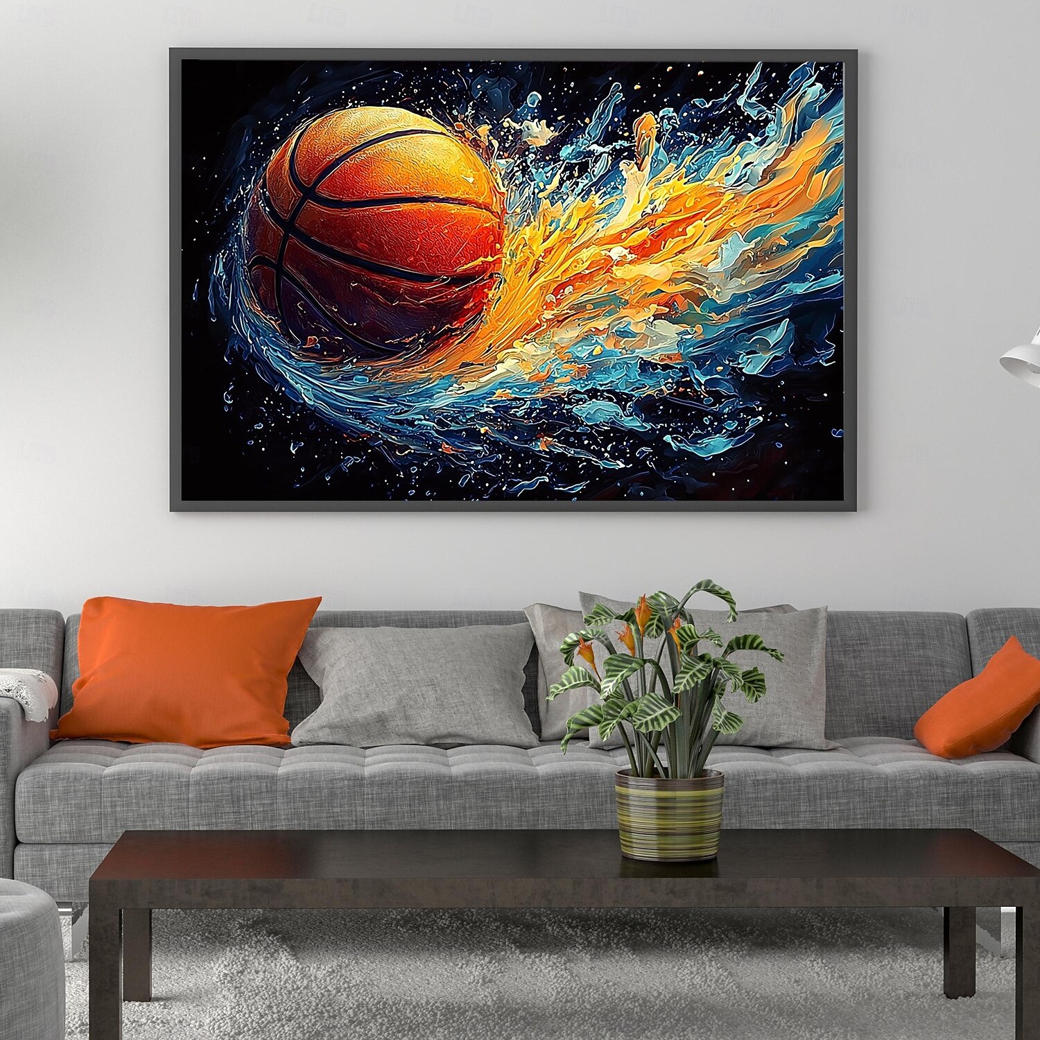 Abstract Basketball Art Female Basketball Player Sport Abstract Wall