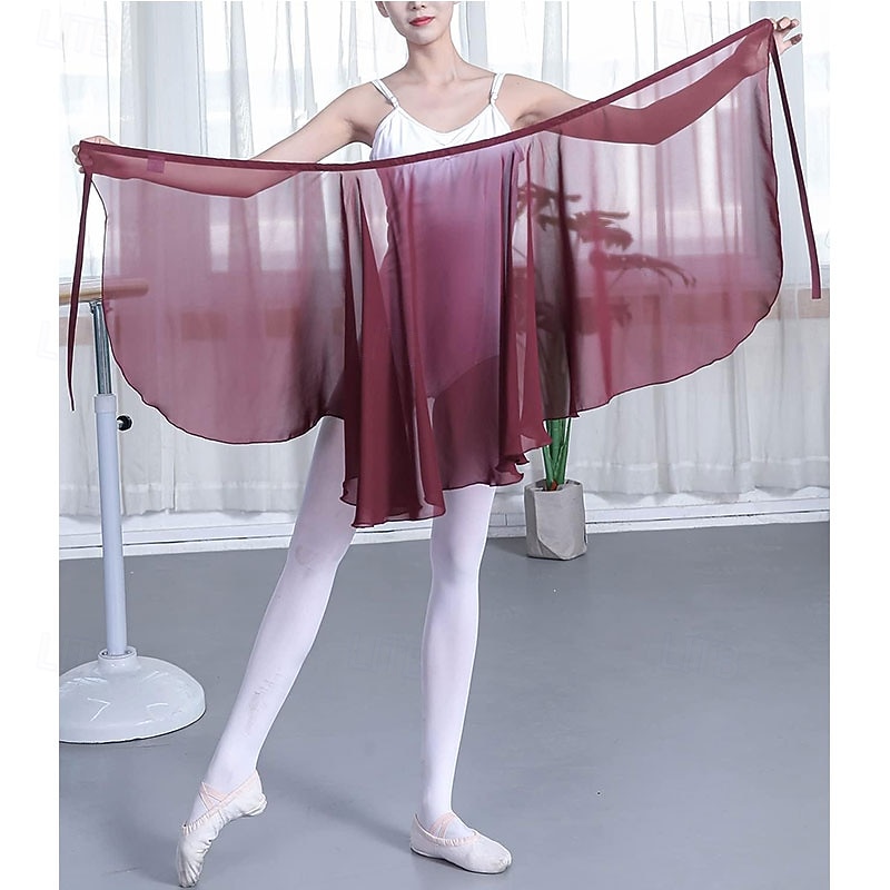 Women Girls Adult Sheer Wrap Skirt Ballet Skirt Ballet Dance Dancewear ...