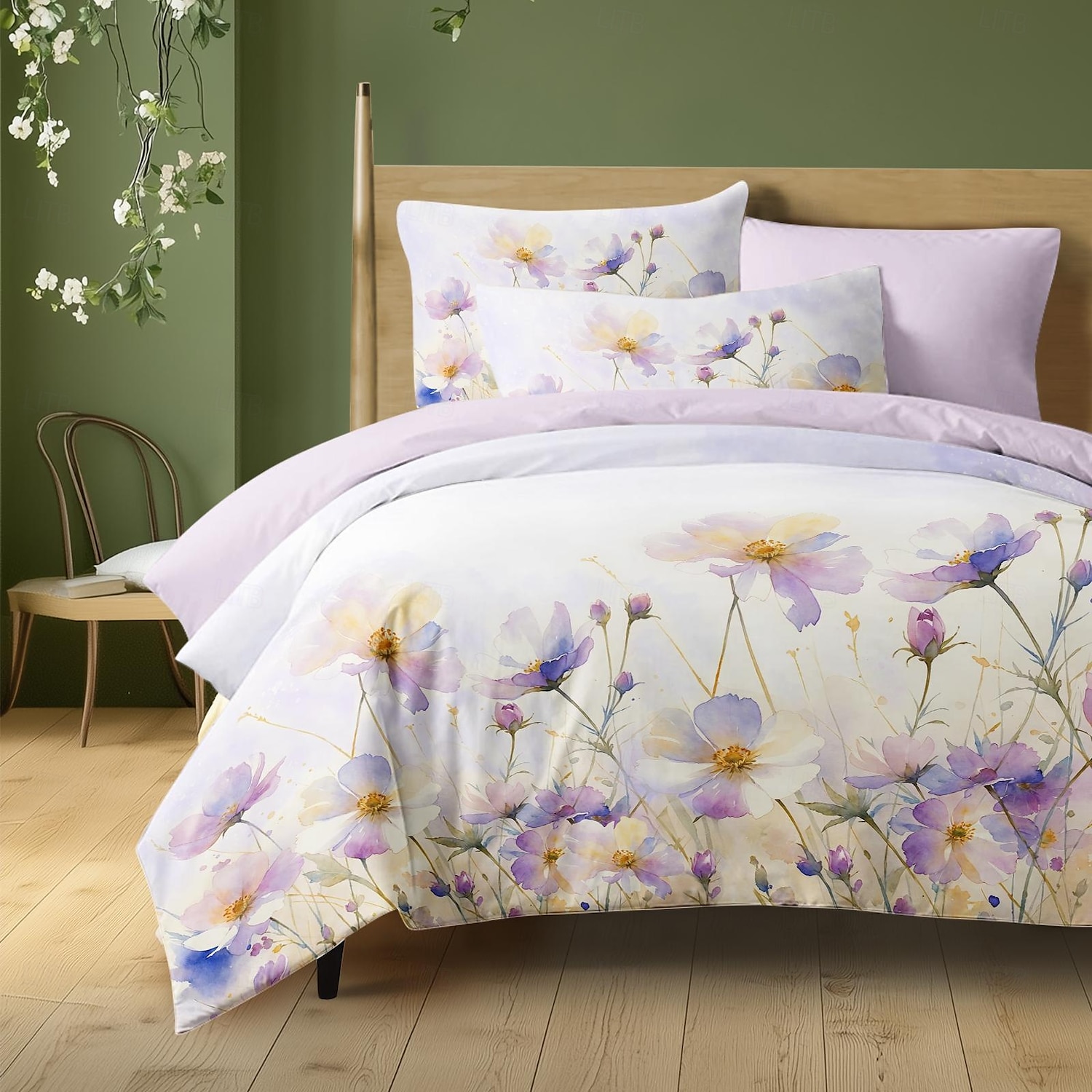 Floral Duvet Cover Set 100% Cotton Soft and Breathable Bedding ...