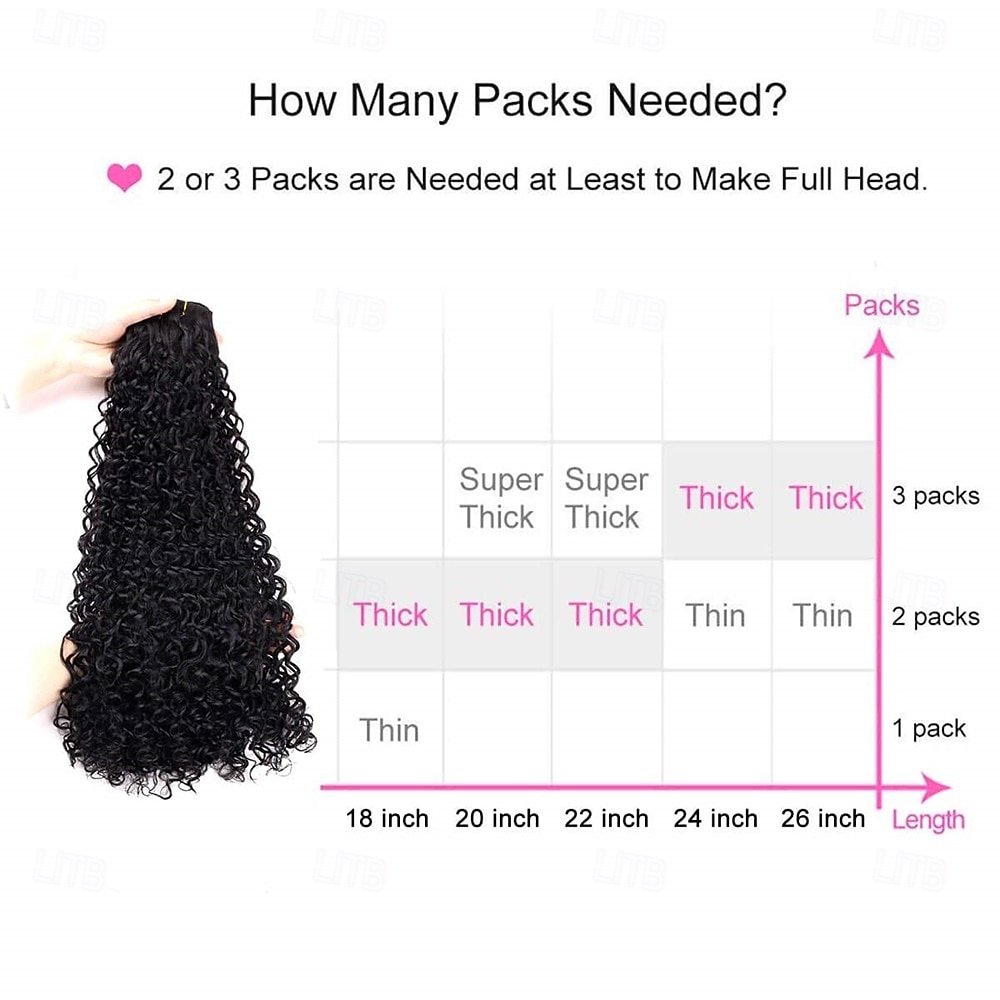 26 inch Kinky Curly Clip In Hair Extensions Double Weft Full Head ...