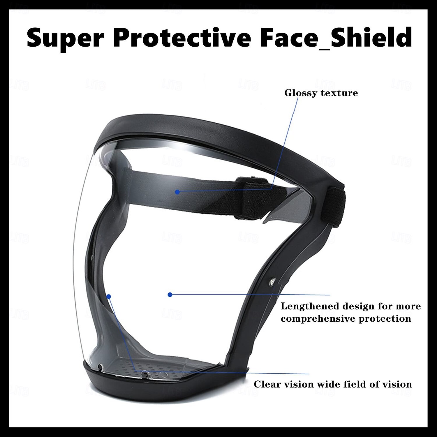 Full Face Protective Mask Adjustable Anti-fog Plastic Mask, Breathable ...