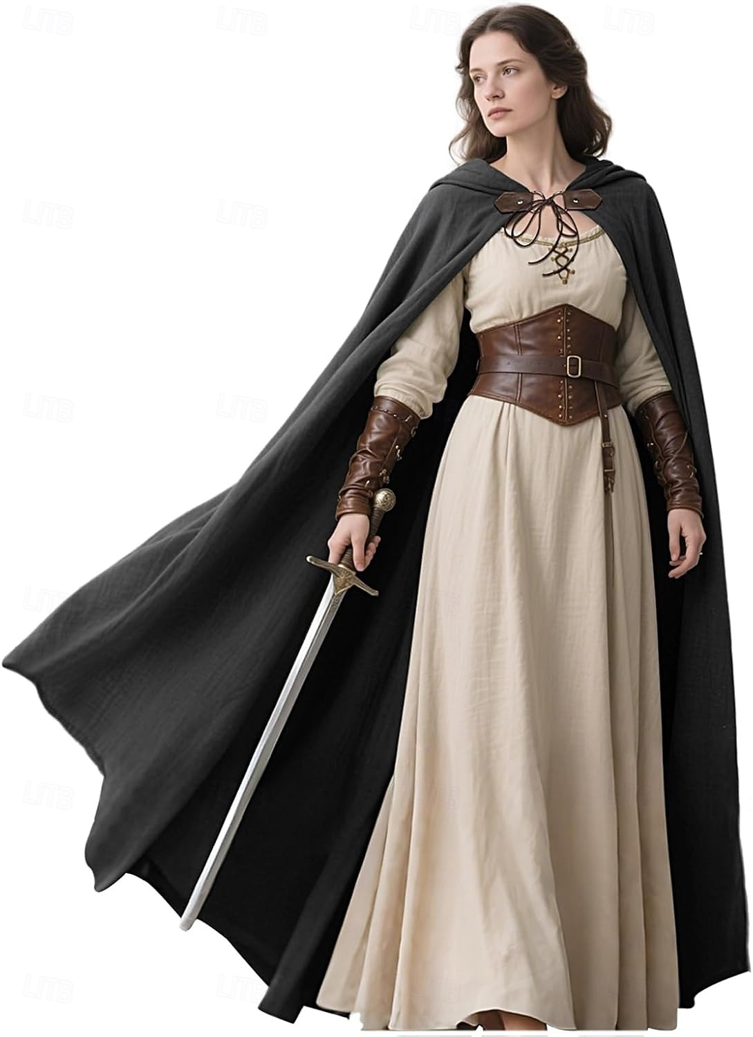 Retro Vintage Medieval Renaissance Cape Hooded Cloak Shawls Vampire ...