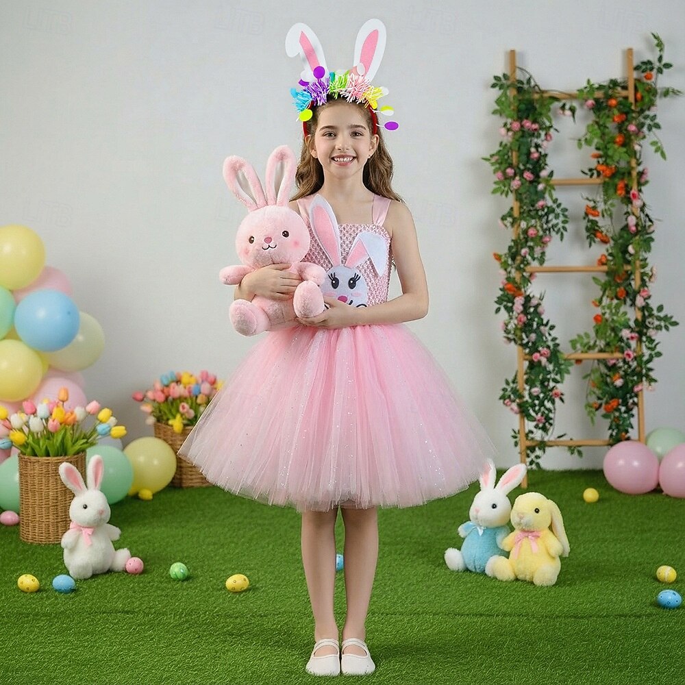 Costume Tutu Robe Animal Rabbit Easter Bunny Dresses Funny Kid's Girls ...