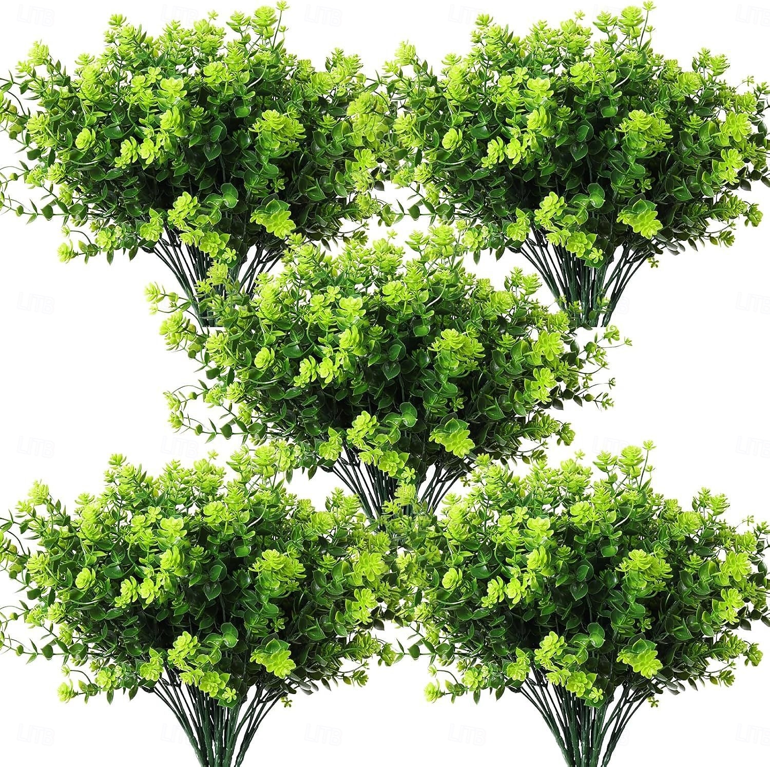 10 Bundles Artificial Greenery Fake Stems Plants Flowers Shrubs Faux ...