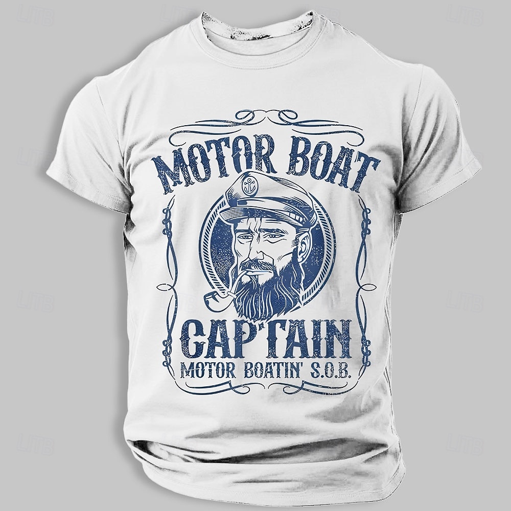Men's Motor Boat Captain Motor Boatin' SOB Funny Retro Nautical Double ...