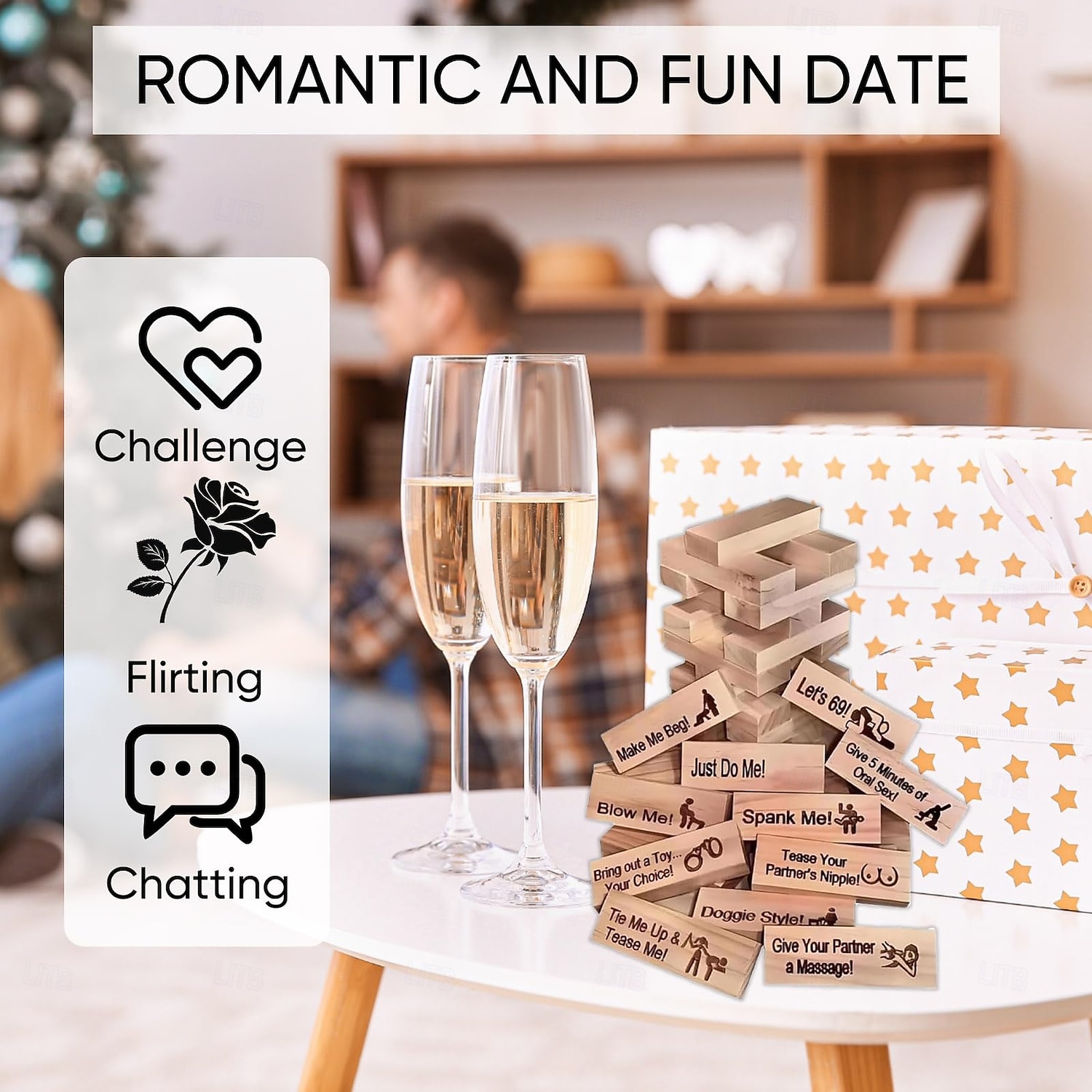 Block Tower Jenga Game Couple Dating Block Tower Stacking Game teddy ...