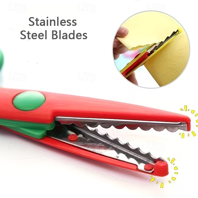 6pcs High-Grade PP Plastic Wavy-Edge Art Scissors, Suitable for Crafts ...