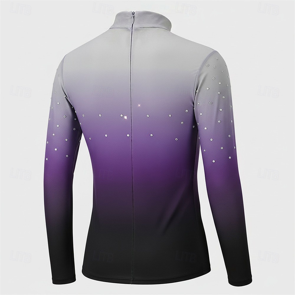Figure Skating Top Men's Ice Skating Tops Violet Patchwork Halo Dyeing ...