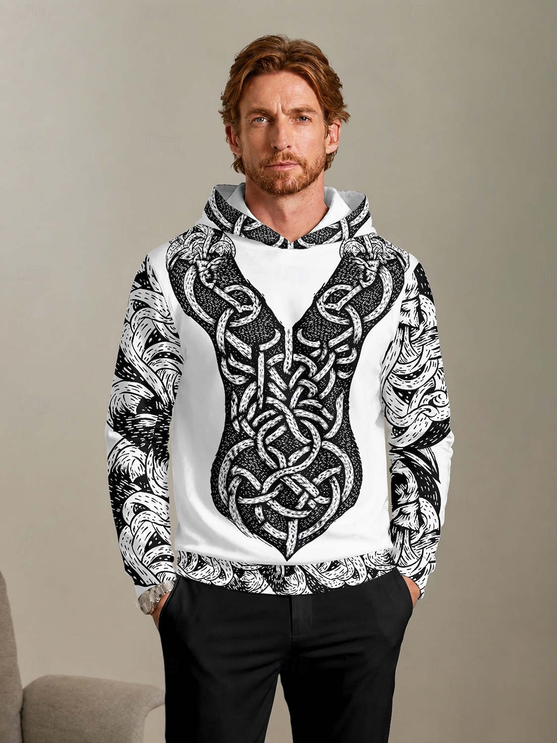 Men's Golf Pullover Sweatshirt White Long Sleeve Top Golf Attire ...