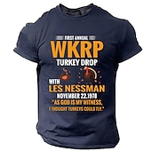 Men's WKRP Turkey Drop T-Shirt - Les Nessman "I Thought Turkeys Could ...