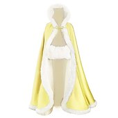 Wedding Cape Hooded Cloak for Bride Winter Reversible with Faux Fur ...