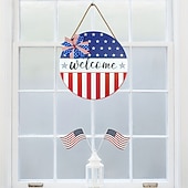 Patriotic Wooden Door Sign Decoration for Independence Day 4th of July ...