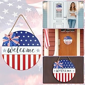 Patriotic Wooden Door Sign Decoration for Independence Day 4th of July ...