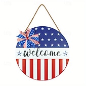 Patriotic Wooden Door Sign Decoration for Independence Day 4th of July ...