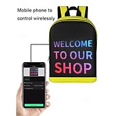 Men's Waterproof LED Display Backpack with App Control – Tech Style PU ...