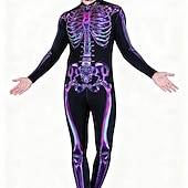 Full Body Suit Skull Skeleton Cosplay Costume Bodysuits Halloween Group ...