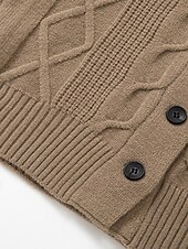 Men's Cardigan Sweater Cropped Sweater Zip Sweater Knit Sweater Ribbed ...