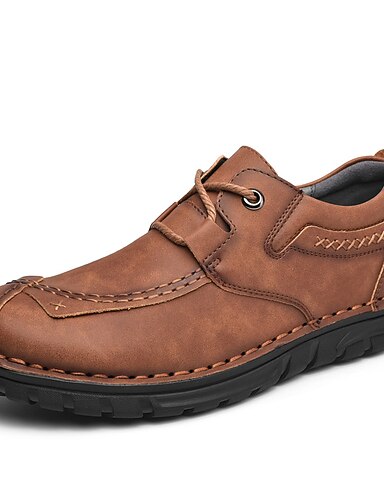 Men's Trainers Athletic Shoes Daily Cowhide Light Brown Dark Brown ...