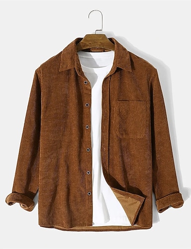 Homme Chemise Flanelle Chemise épaisse Chemise en Velours Côtelé ...