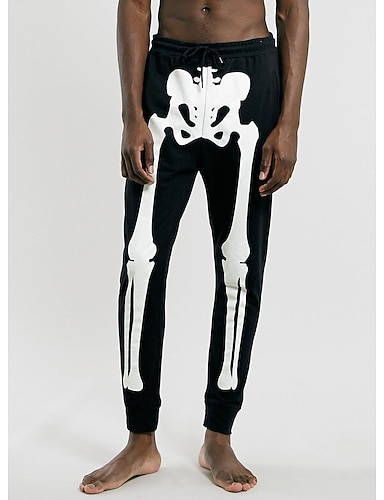 Men's Skeleton Sweat Pants Sweatpants Joggers Trousers Drawstring ...