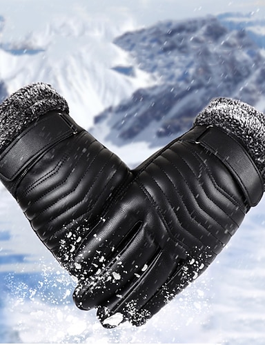Homme 1 paire Gant en cuir Gants hiver Gant Travail Extérieur Gants ...