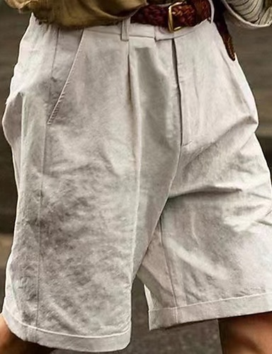 Homme Short en lin Shorts décontractés Short plissé Plissé Poche Plein ...