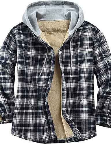 Men's Winter Jacket Shirt Jacket Winter Coat Sherpa jacket Hoodie ...