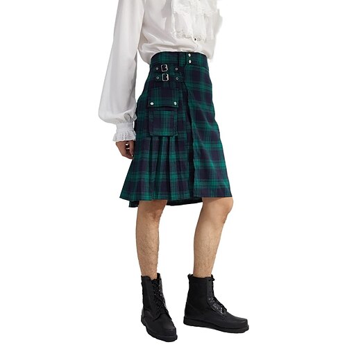 Retro Vintage Punk & Gothic Medieval Skirt Scottish Utility Kilts Fancy ...