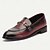 Men's Burgundy Gradient Leather Loafers with Metal Bit Detail - Elegant ...