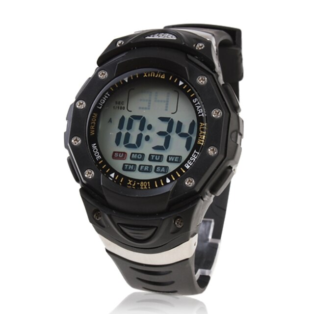 Waterproof Digital Multifunction EL Light Automatic Fashion Watch with ...