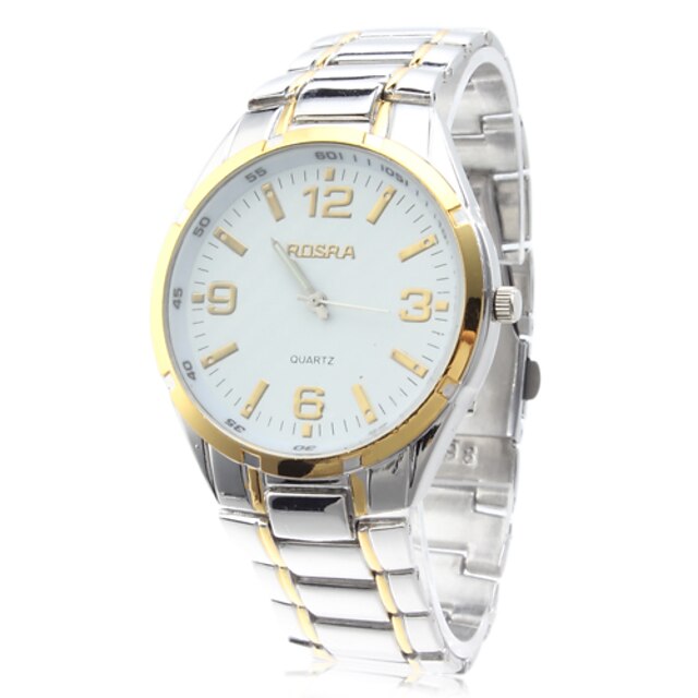 Men's Wrist Watch Quartz Silver Analog Gold Silver One Year Battery ...