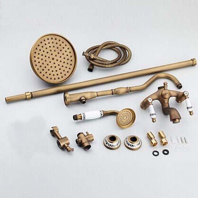 Vintage Shower Faucet Set, Brass Shower System Oil-rubbed Bronze ...
