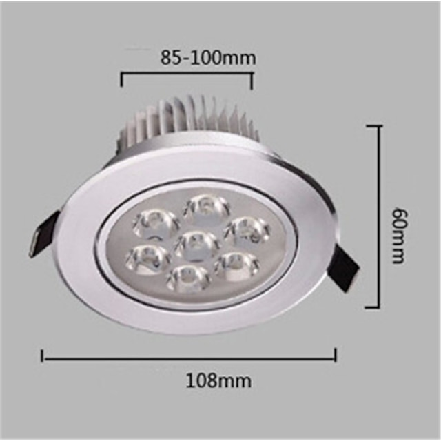 1pc 7W 7LEDs Easy Install Recessed LED Ceiling Lights LED Downlights ...