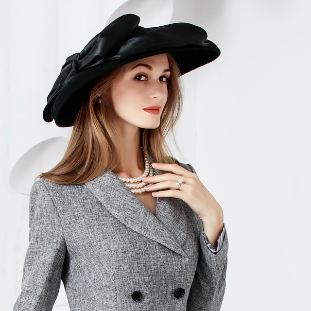 Women's Wedding Party Hats Elegant Classical Feminine Style Wool Silk ...