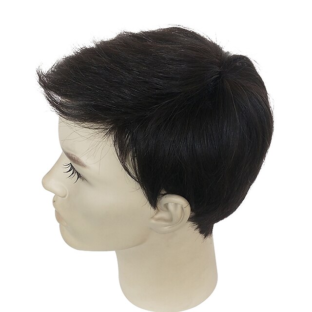 Black Wigs For Men Synthetic Wig Kinky Straight Kinky Straight Layered
