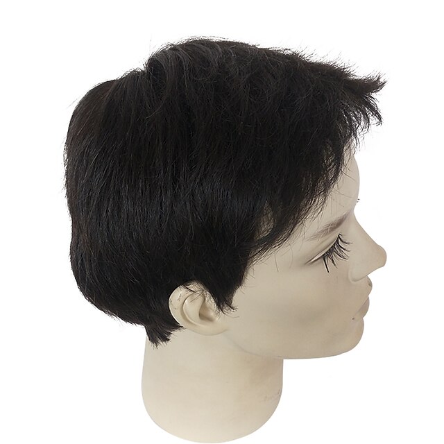 Black Wigs For Men Synthetic Wig Kinky Straight Kinky Straight Layered