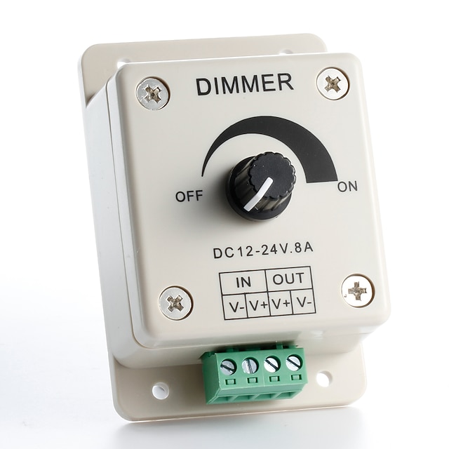 DIY DC12-24V 8A PWM Manual Knob Dimmer Controller 0%-100% PWM Dimming ...