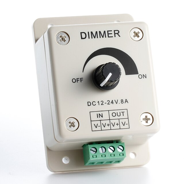 DIY DC12-24V 8A PWM Manual Knob Dimmer Controller 0%-100% PWM Dimming ...