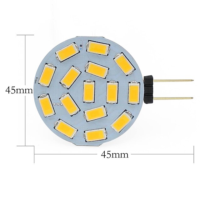 10pcs LED Bi-pin Light Bulb Lamp Side-pin 2W G4 Round 15 SMD5730 DC AC ...