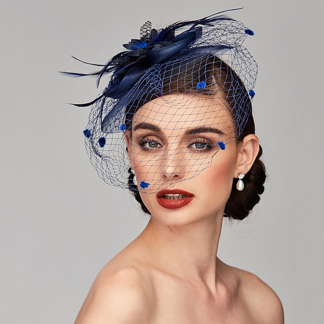 Elegante Fascinators Hoeden Linnen Net Gaas Hoofdsieraad Kentucky Derby ...