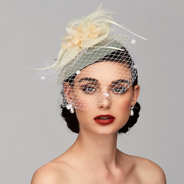 Elegante Fascinators Hoeden Linnen Net Gaas Hoofdsieraad Kentucky Derby ...