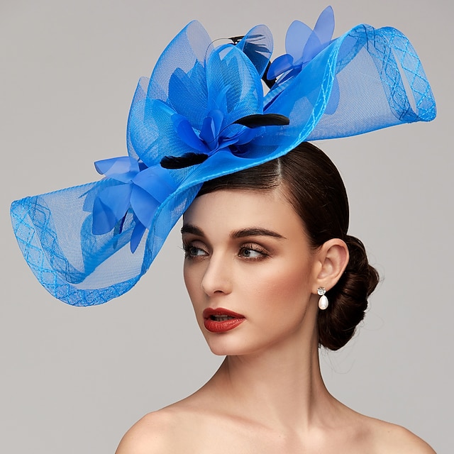 Flowers Feather Net Kentucky Derby Hat Fascinators Headpiece with ...