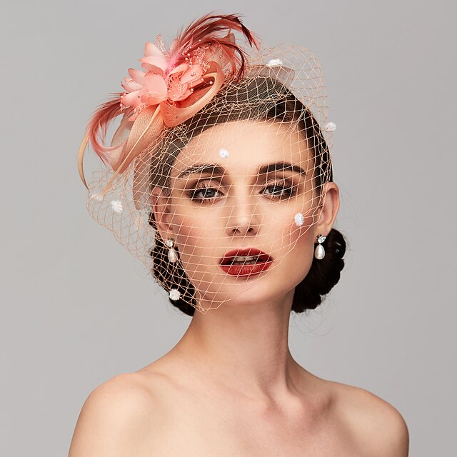 Elegant Fascinators Hats Linen Net Mesh Headpiece Kentucky Derby Hat ...