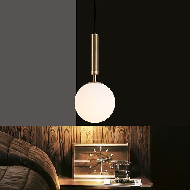 1-Light 20 cm Pendant Light Metal Glass Globe Electroplated Painted ...
