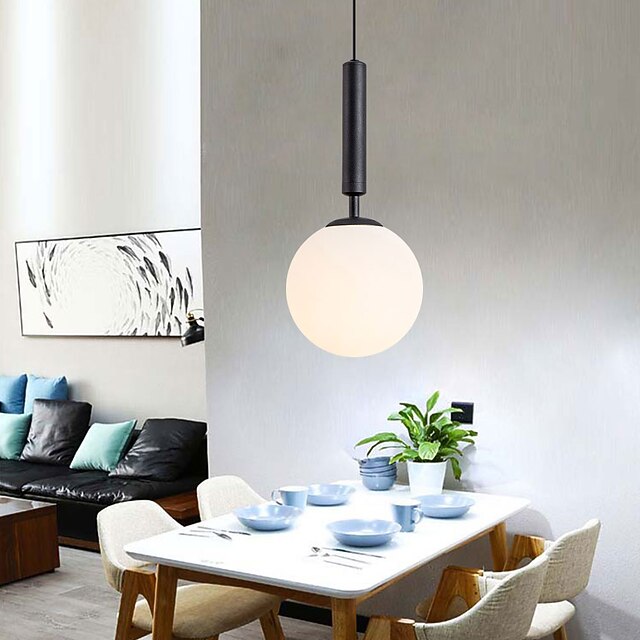 1-Light 20 cm Pendant Light Metal Glass Globe Electroplated Painted ...